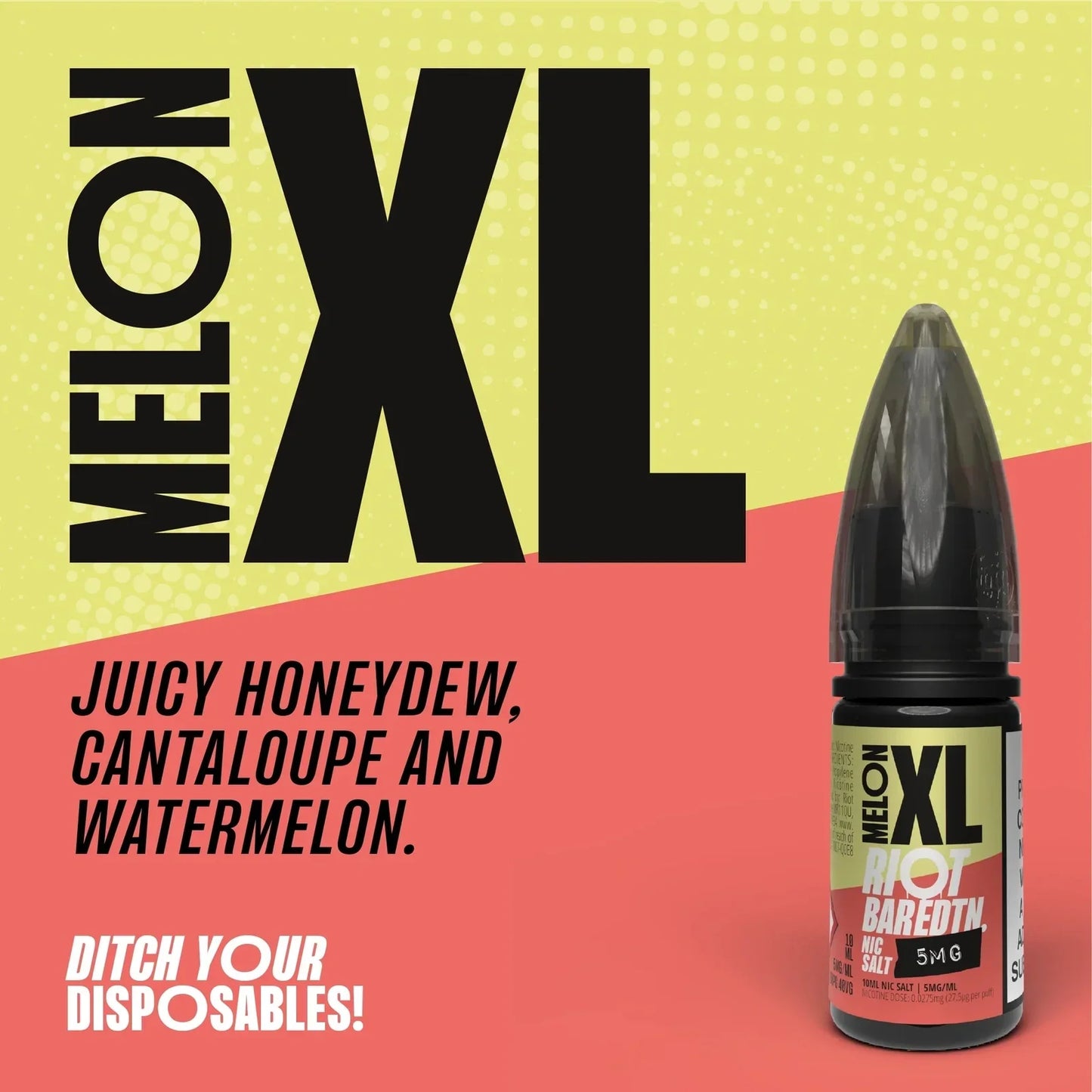 Riot Squad Bar Edition Melon XL Nic Salt E-Liquid 10ml - Kwik Vape