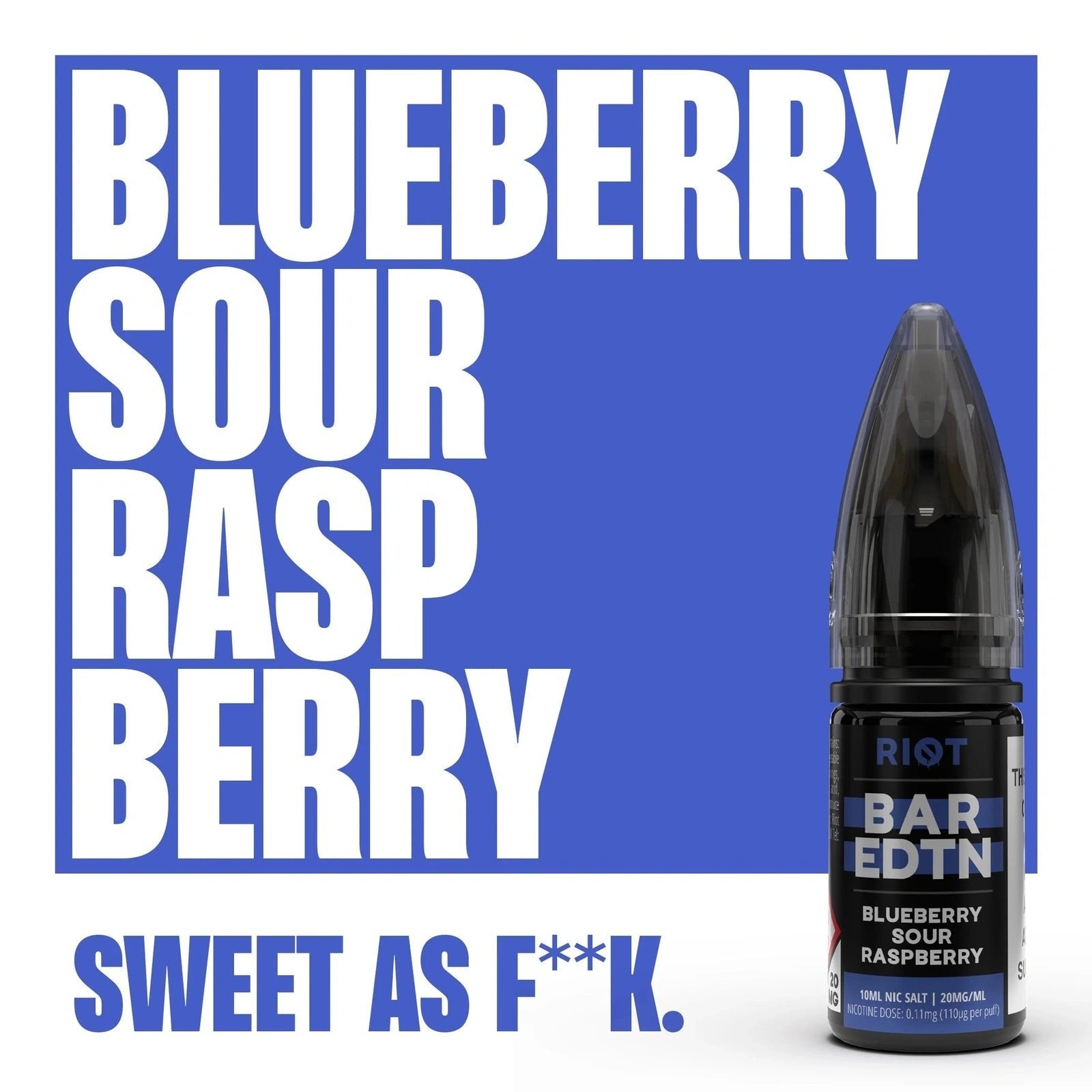 Riot Squad Bar Edition Blueberry Sour Raspberry Nic Salt E-Liquid 10ml ...